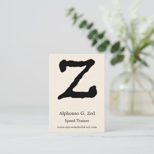 Artistic Letter "Z" Hand Lettered Style Initial Business Card | Zazzle
