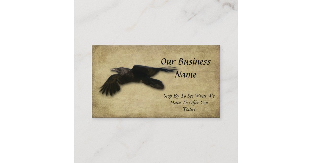 Artistic- Lone Black Crow Business Card | Zazzle