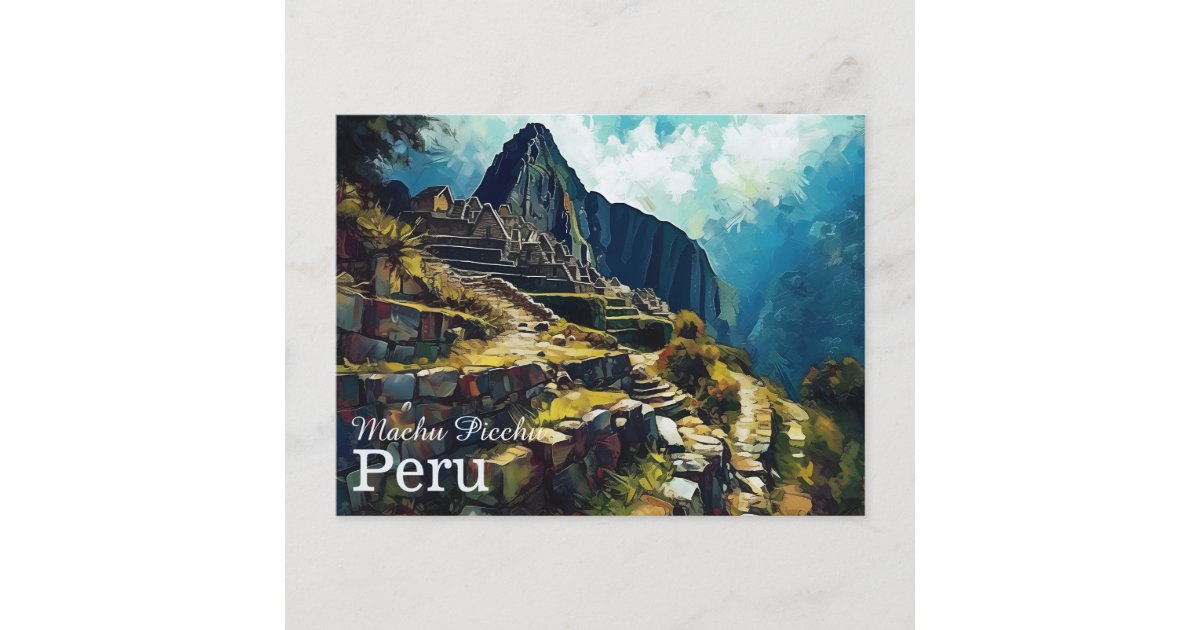 Artistic Machu Picchu Peru Postcard | Zazzle