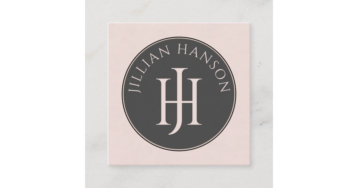 Artistic Monogram Blush Pink Calling Card | Zazzle