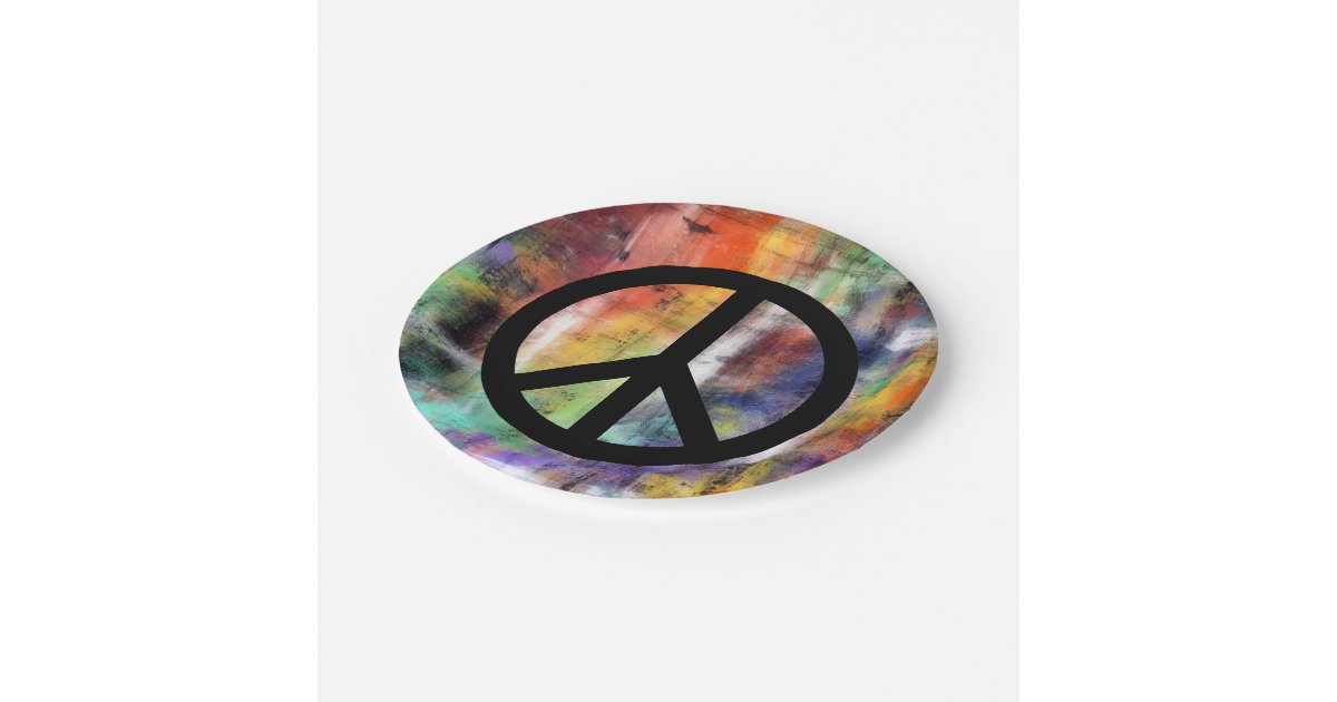 Artistic Peace Sign Paper Plates | Zazzle