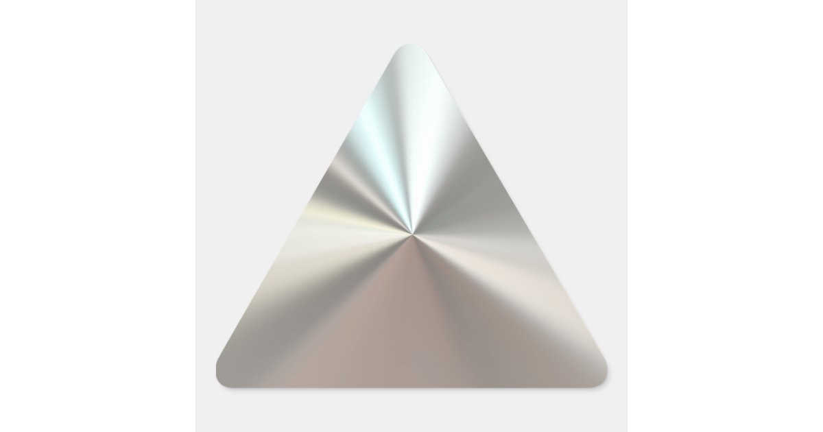 Artistic silver metal triangle sticker | Zazzle