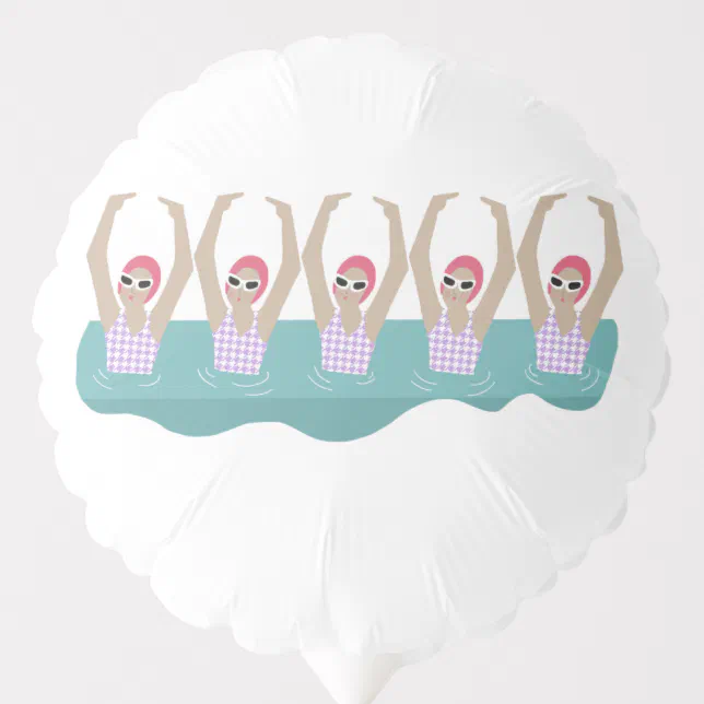 Artistic Swimmers | Artistic Swimming Illustration Balloon | Zazzle