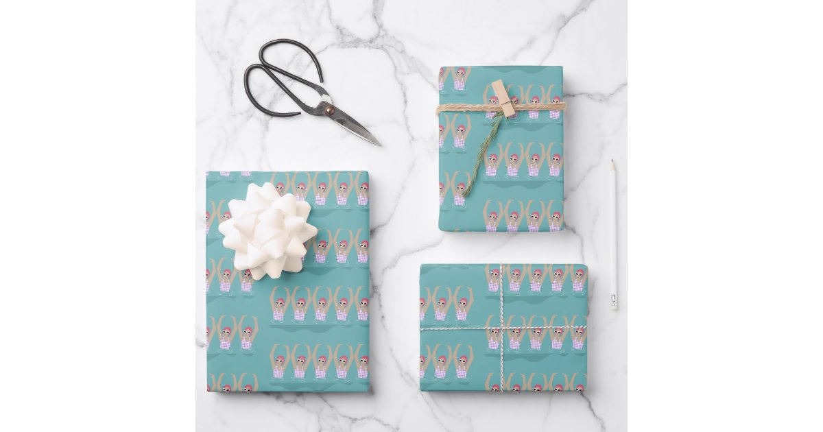 Artistic Swimmers | Artistic Swimming Illustration Wrapping Paper ...