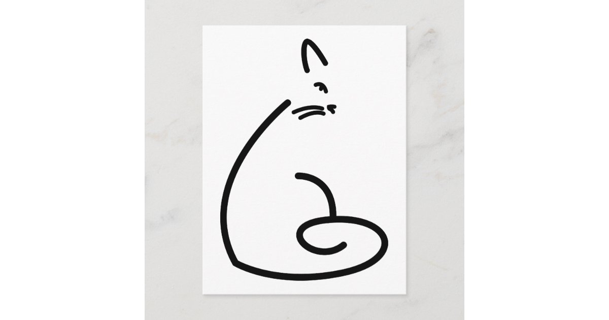Artistic Swirly Cat Silhouette Postcard | Zazzle