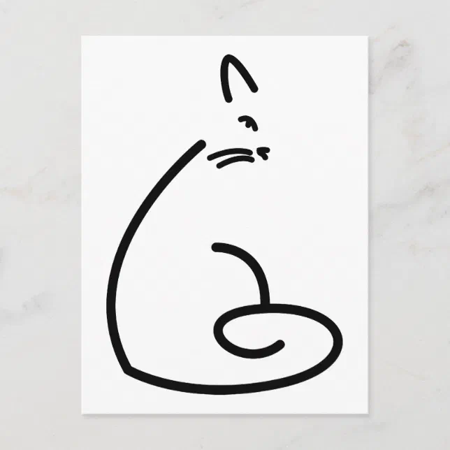 Artistic Swirly Cat Silhouette Postcard | Zazzle