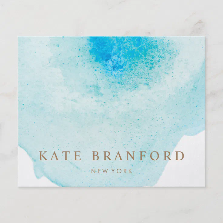 Artistic Turquoise Blue Abstract Watercolor Flyer | Zazzle