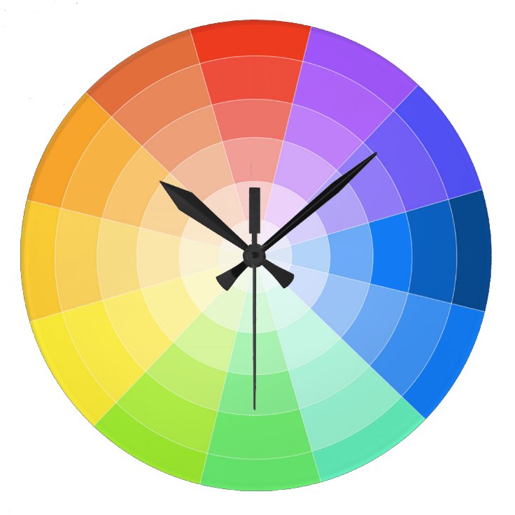 Artists Colorwheel Large Clock | Zazzle