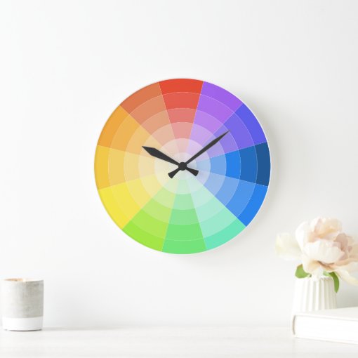 Artists Colorwheel Large Clock | Zazzle