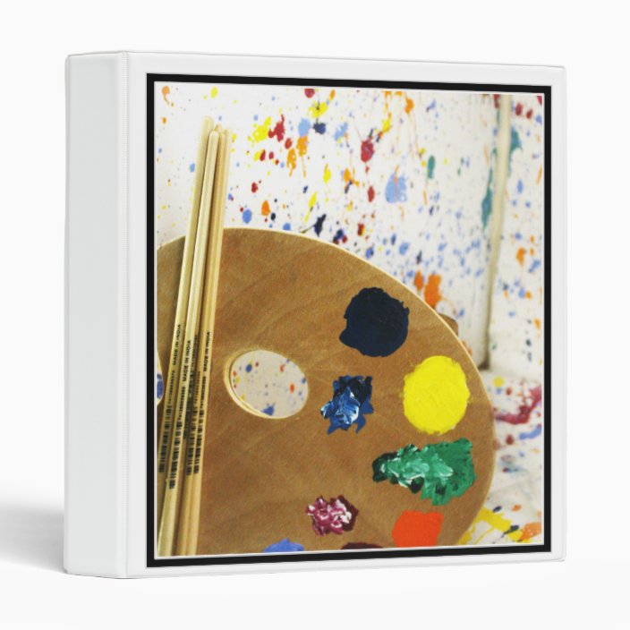 Artists Paint Splatter And Palette of Paint Binder | Zazzle.com