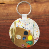 Artists Paint Splatter And Palette of Paint Keychain | Zazzle