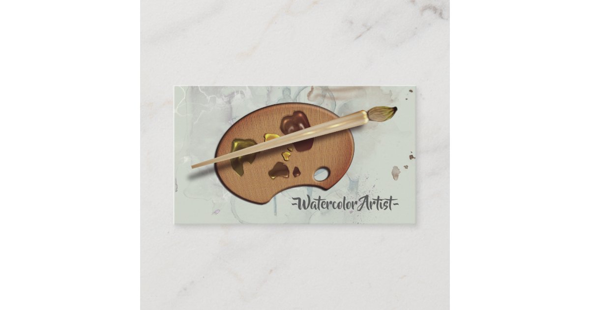 Artists Palette And Paintbrush Business Card | Zazzle