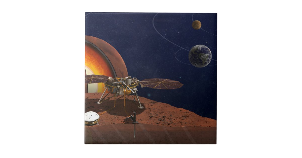 Artist's Rendition Of The Insight Lander. Ceramic Tile | Zazzle