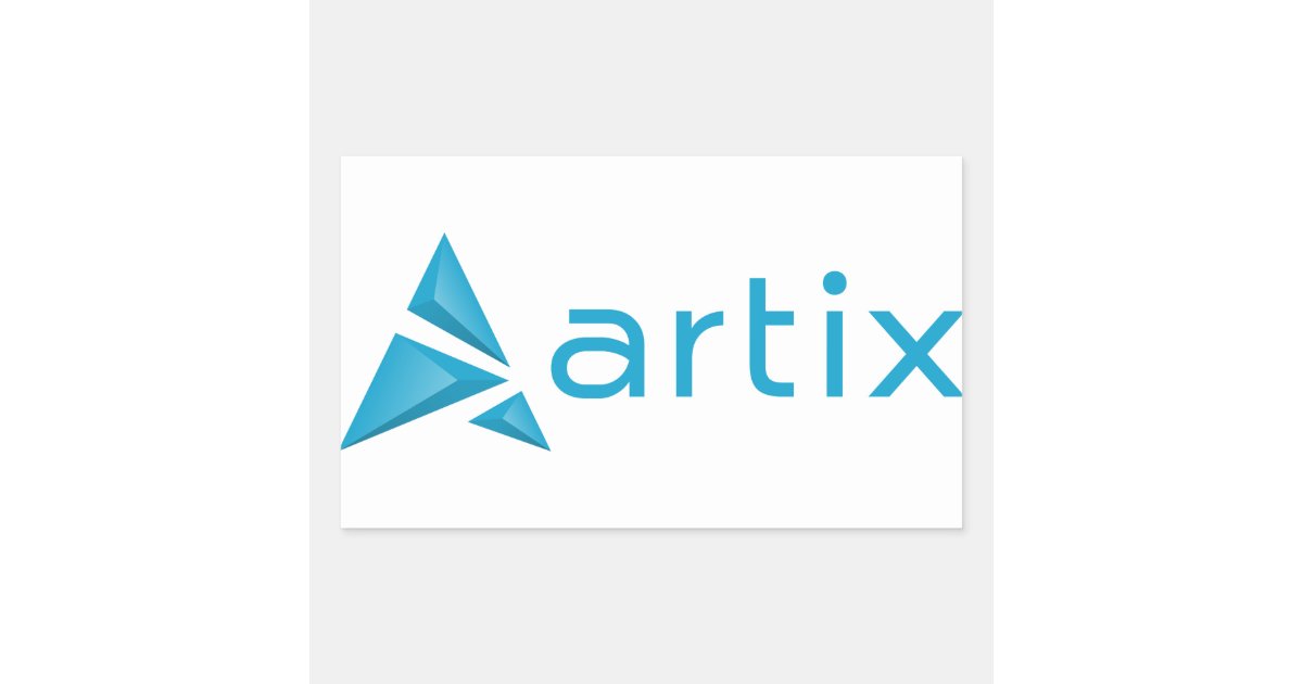Artix logo brandname (horizontal) white background rectangular sticker ...