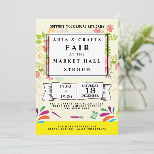 arts and craft fair craft market crafternoon invitation | Zazzle