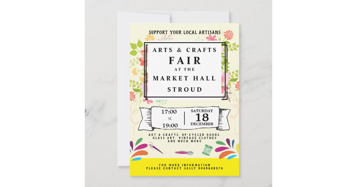 arts and craft fair craft market crafternoon invitation | Zazzle