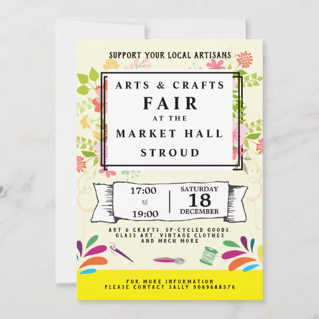 arts and craft fair craft market crafternoon invitation | Zazzle