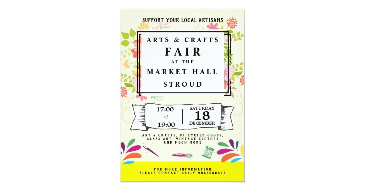 arts and craft fair craft market crafternoon invitation | Zazzle.com