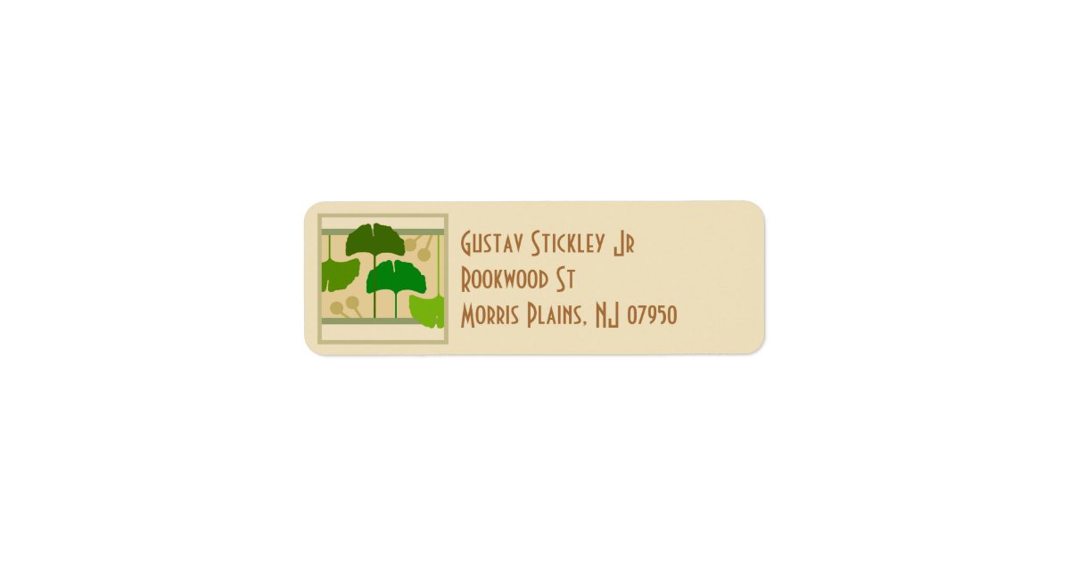 Arts and Crafts Ginkgo Leaves Label | Zazzle