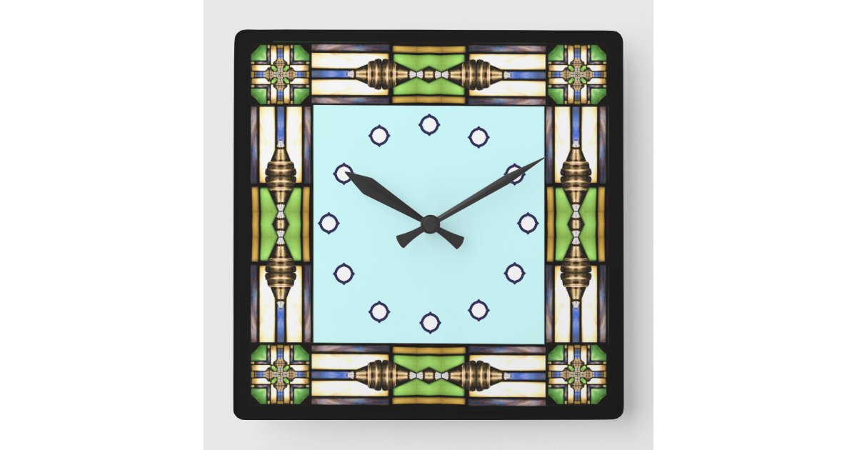 Arts and Crafts Glass Style Wall Clock | Zazzle