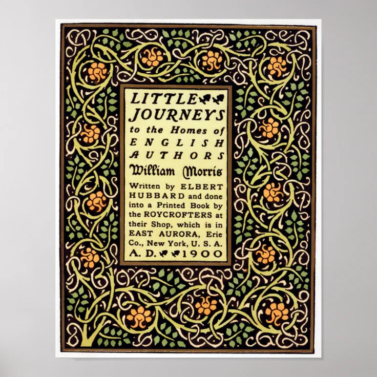 Arts And Crafts movement 1900 book cover design Poster | Zazzle