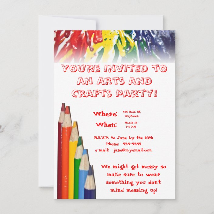Arts and Crafts Party Invitation | Zazzle.com