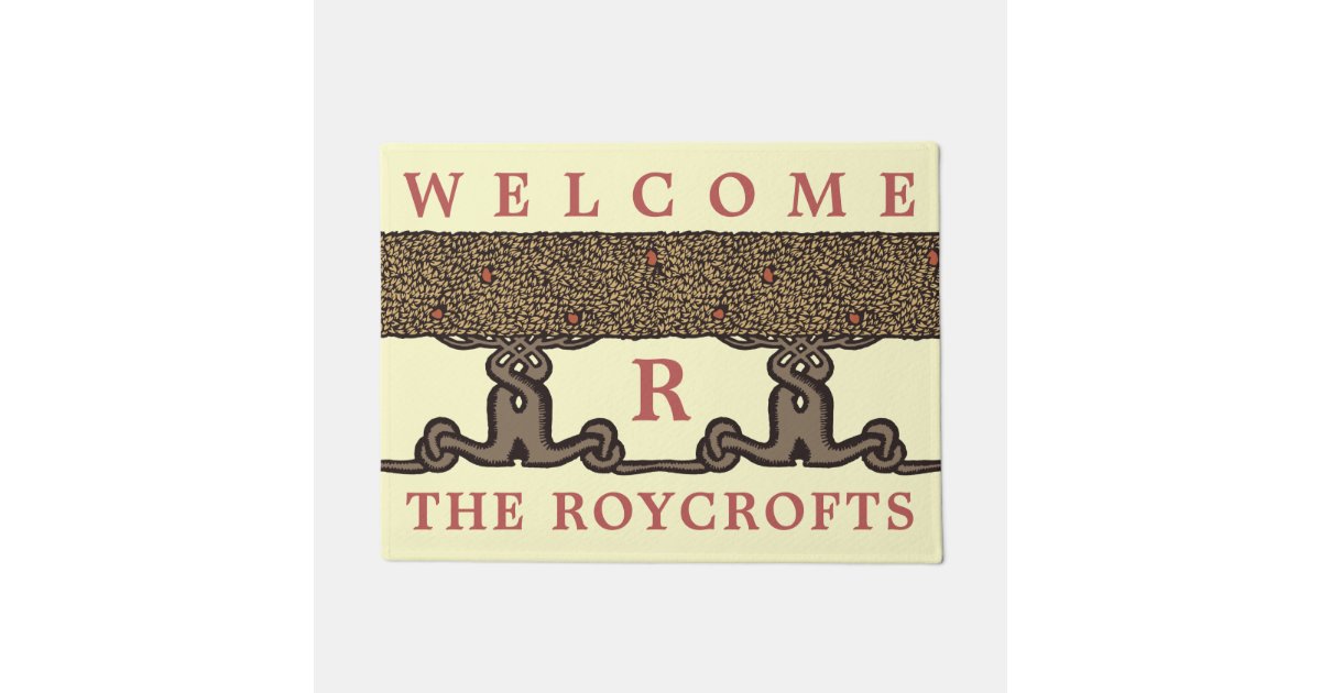 Arts And Crafts Vintage Roycroft Fruit Tree Hedge Doormat | Zazzle