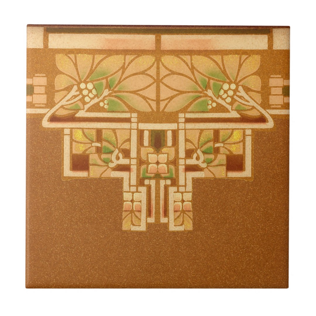 Arts & Crafts, Craftsman or Mission Style Foliage Ceramic Tile | Zazzle