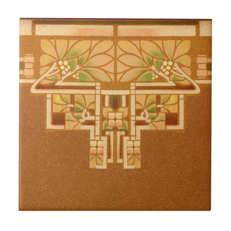 Arts & Crafts, Craftsman or Mission Style Foliage Ceramic Tile | Zazzle