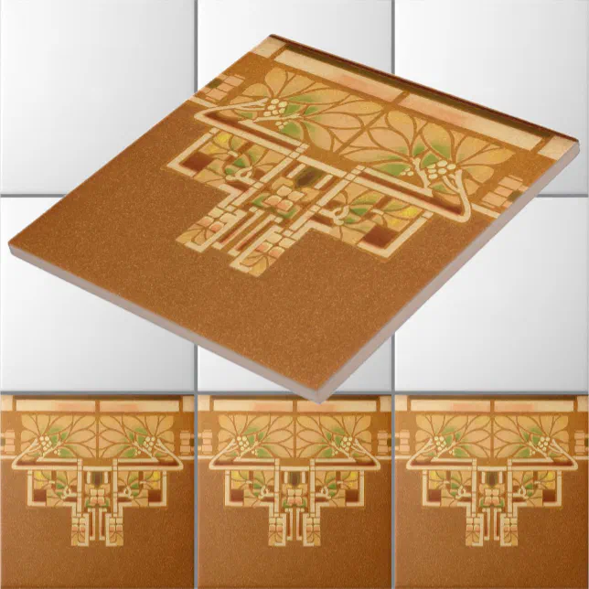 Arts & Crafts, Craftsman or Mission Style Foliage Ceramic Tile | Zazzle
