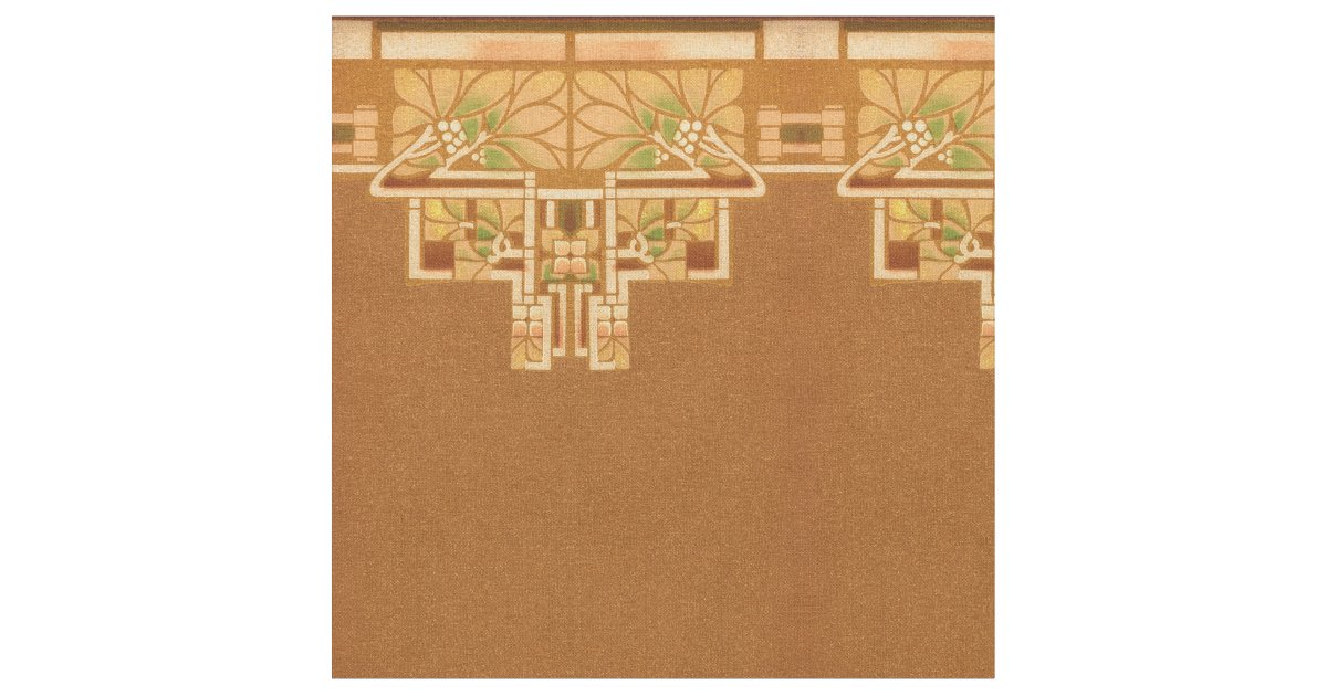 Arts & Crafts, Craftsman or Mission Style Foliage Fabric | Zazzle