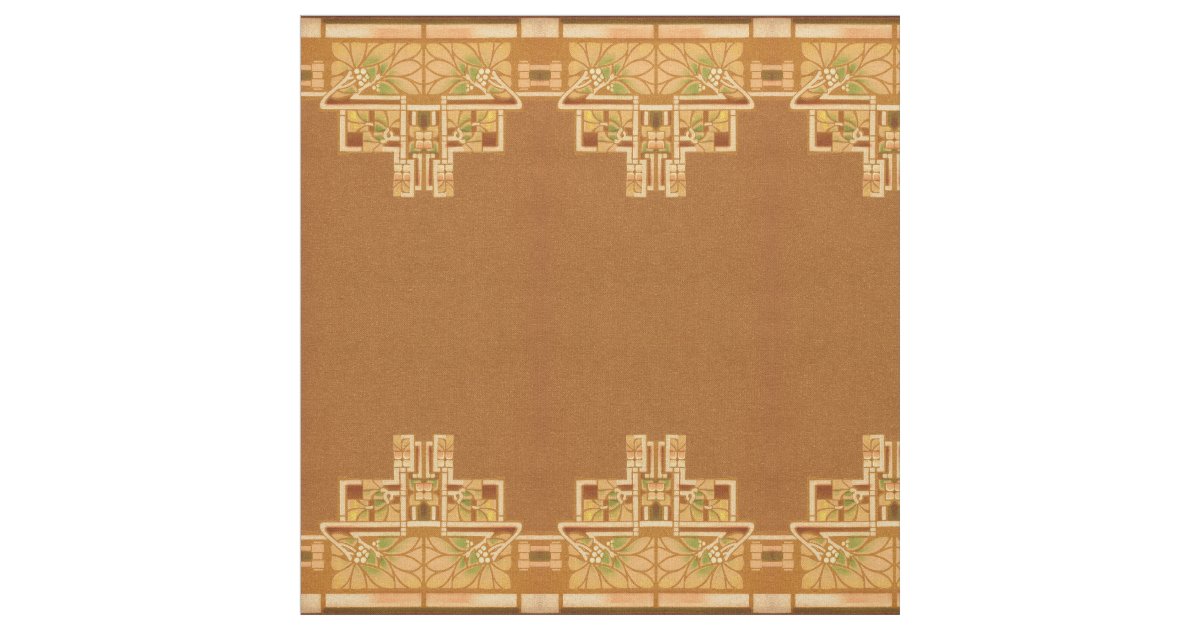 Arts & Crafts, Craftsman or Mission Style Foliage Fabric | Zazzle
