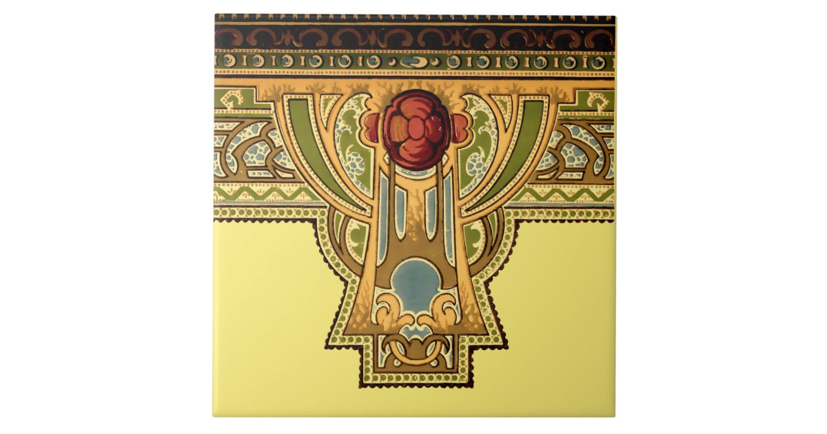 Arts & Crafts, Craftsman or Mission Style Roses Ceramic Tile | Zazzle