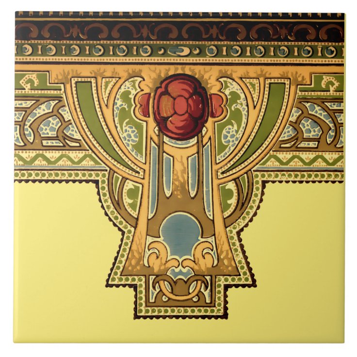 Arts & Crafts, Craftsman or Mission Style Roses Ceramic Tile | Zazzle