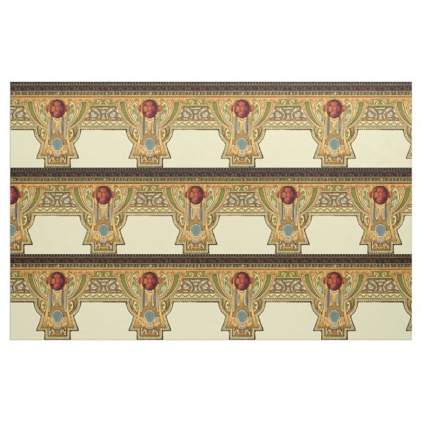 Arts & Crafts, Craftsman or Mission Style Flowers Fabric | Zazzle