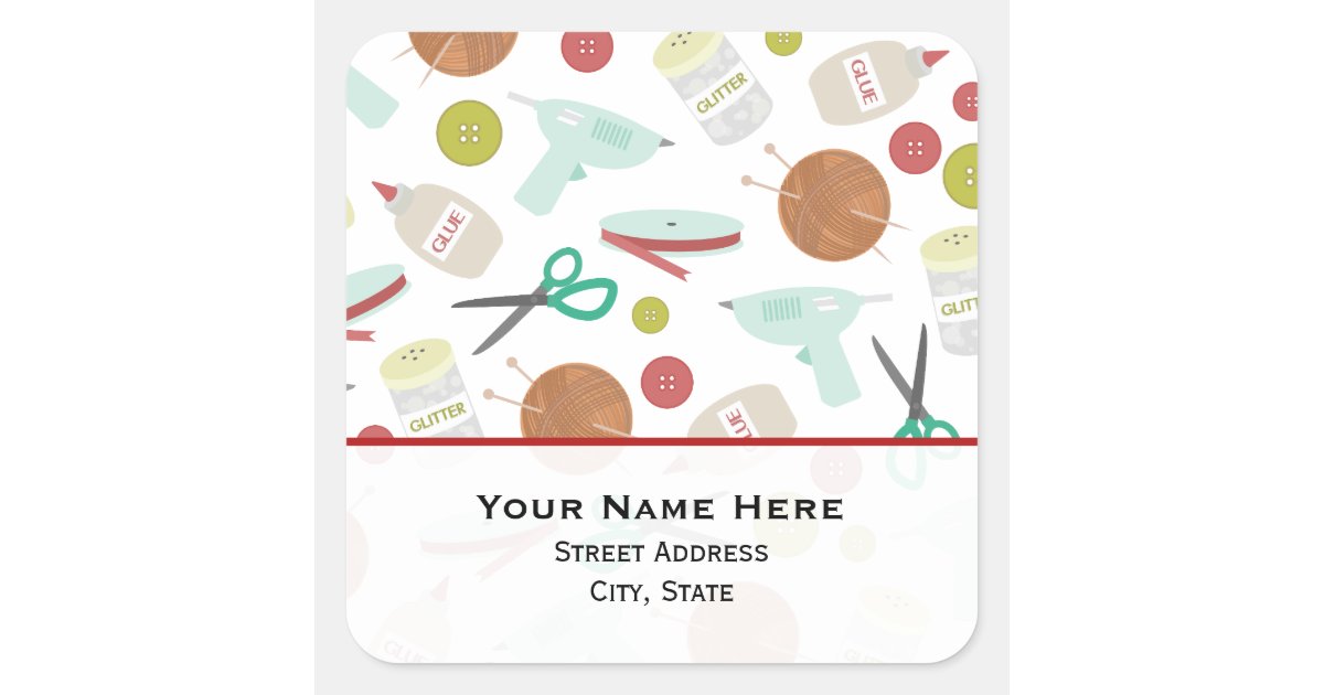 Arts & Crafts Themed Address Sticker | Zazzle