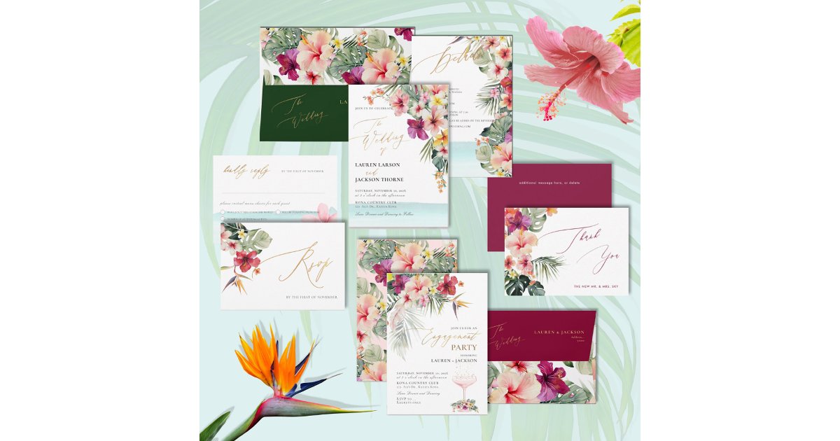 ArtsApp Chic Tropical Paradise Wedding Invitation | Zazzle