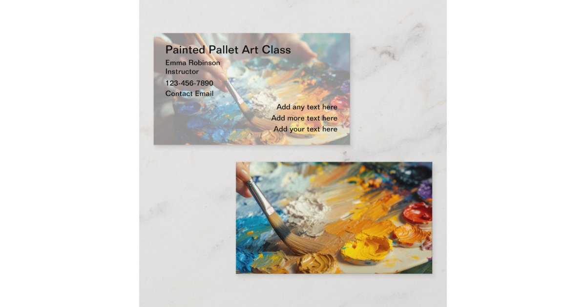 Artsy Art Class instructor Business Cards | Zazzle