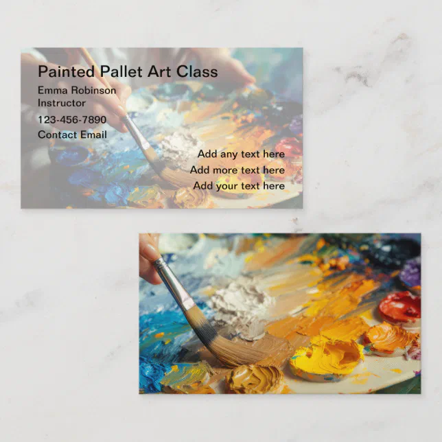 Artsy Art Class instructor Business Cards | Zazzle