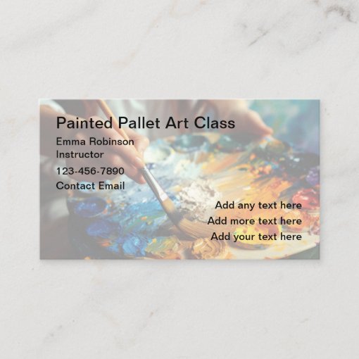 Artsy Art Class instructor Business Cards | Zazzle