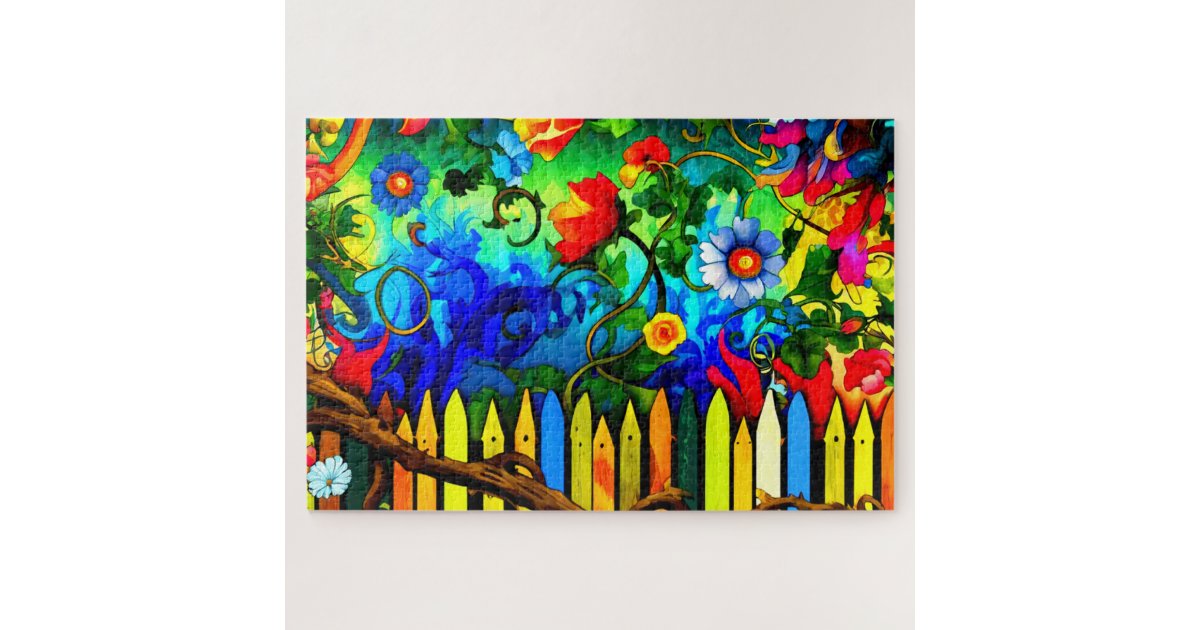 Artsy Flower Design Jigsaw Puzzle | Zazzle
