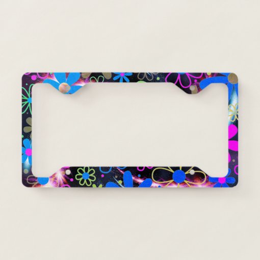 Artsy Flower Design License Plate Frame | Zazzle