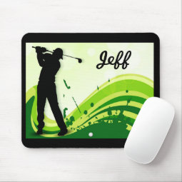Artsy Golf Player Mouse Pad | Zazzle