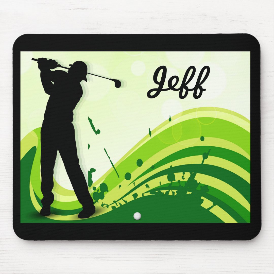 Artsy Golf Player Mouse Pad | Zazzle
