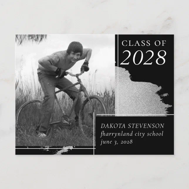 Artsy Graduation | Abstract Splash Photo Thank You Postcard | Zazzle