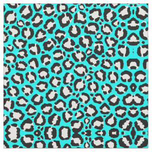Modern Blue And White Cheetah Animal Print Pattern Fabric | Zazzle