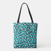 Artsy Modern Cyan Blue Leopard Animal Print Tote Bag | Zazzle