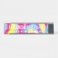 Artsy Modern Neon Colorful Rainbow Watercolor Desk Name Plate | Zazzle