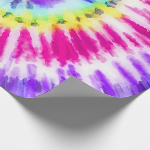Artsy Neon Rainbow Tie Dye Watercolor Pattern Wrapping Paper | Zazzle