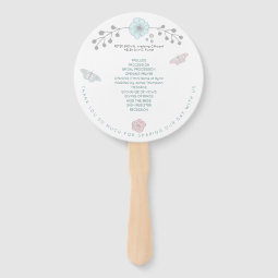 Artsy Pastel Florals Wedding Program Hand Fan | Zazzle